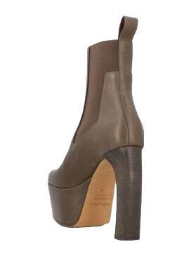 Rick Owens Leather Ankle Boots - Brown