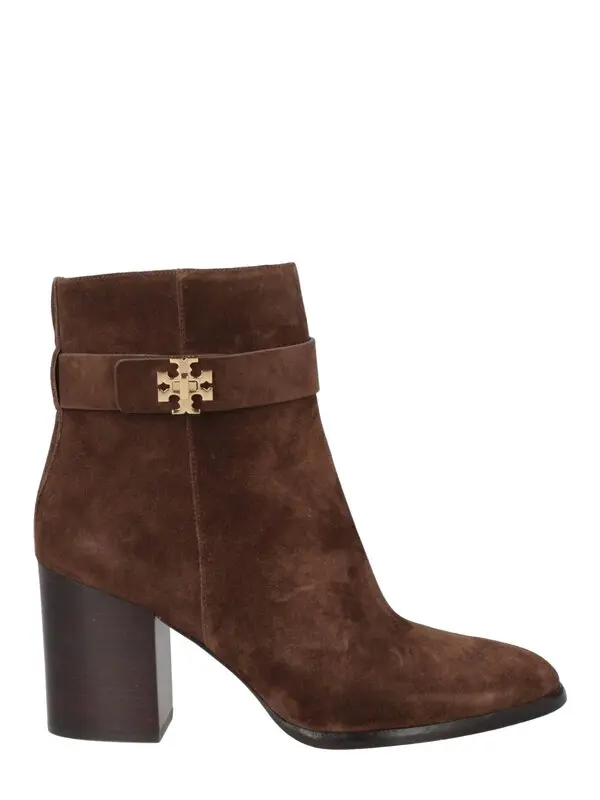 Tory Burch Suede Ankle Boots With Block Heel - Brown