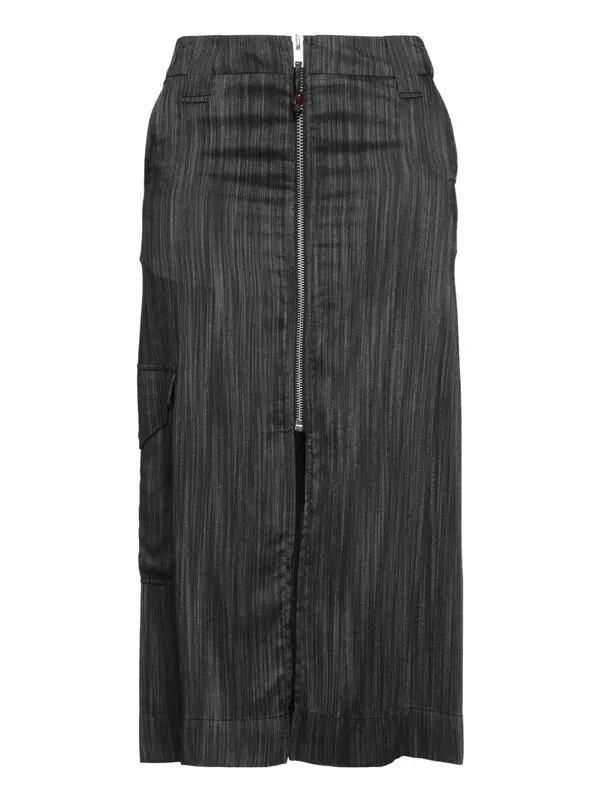 GANNI High-waist A-line Midi Skirt - Black