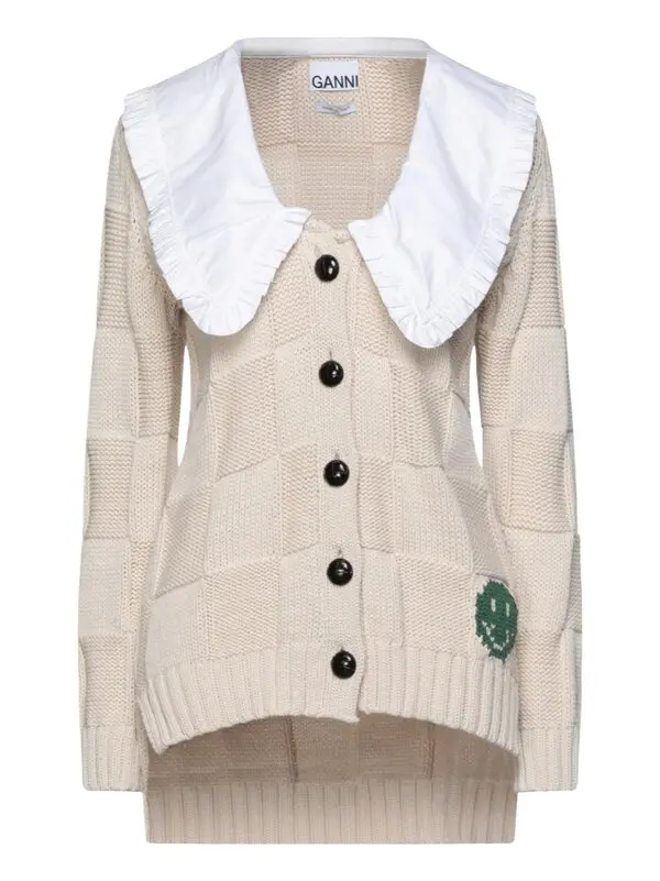 GANNI Multicolor Knitted Sweater - Nude