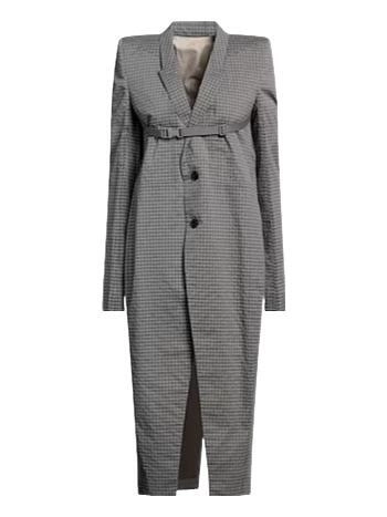 Rick Owens Checked Coat - Gray