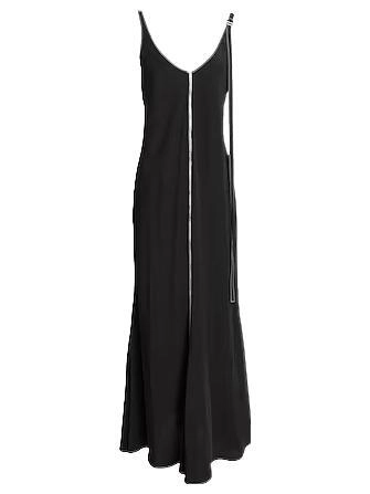 Sportmax Sleeveless Maxi Dress With Contrast Stitching - Black