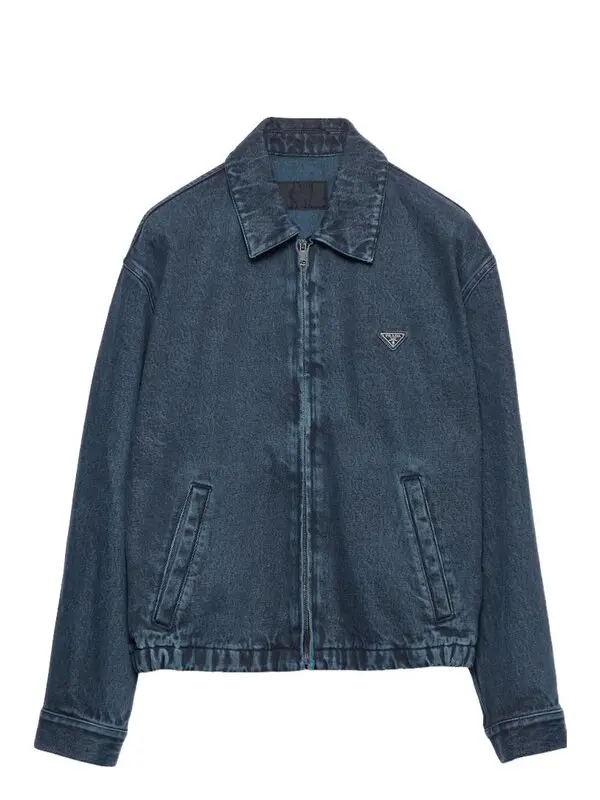 Prada Denim Blouson Jacket - Blue