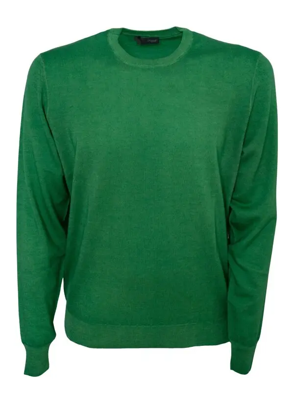 DRUMOHR Crew Neck Merino Wool Jumper - Green