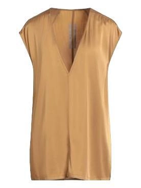 Rick Owens Satin Short Sleeve Top - Nude