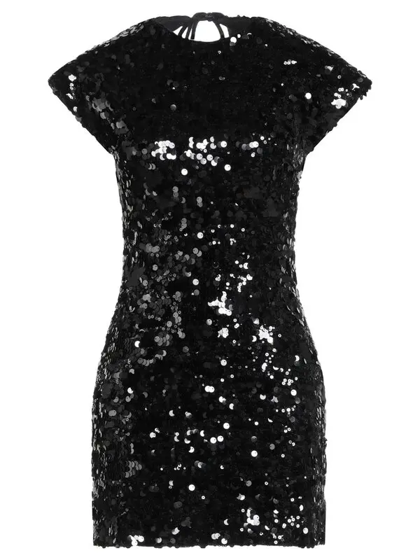 GANNI Sequined Mini Dress - Black