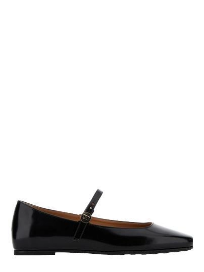 TOD'S Logo Plaque Ballerina Flats - Nero