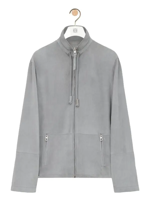 Loewe Long-sleeved Leather Jacket - Light Gray
