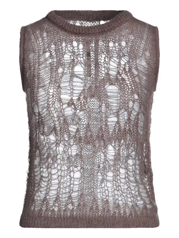 Rick Owens Solid-color Lightweight Knit Sleeveless Top - Gray