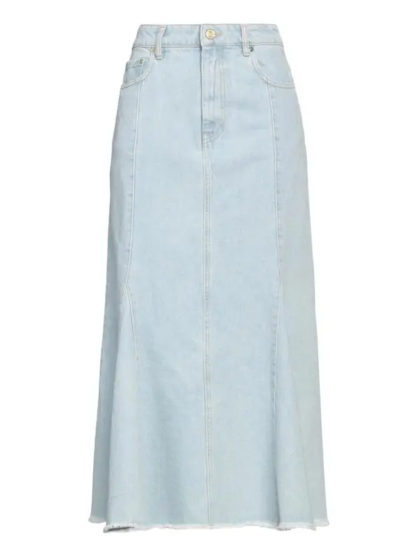 GANNI Light-colored Denim Midi Skirt - White