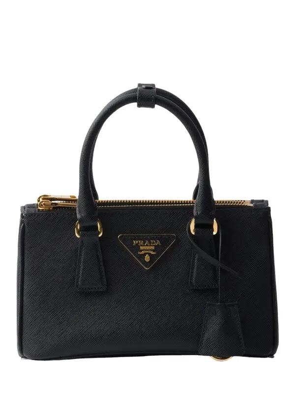 Prada Galleria Mini Saffiano Leather Bag - Black