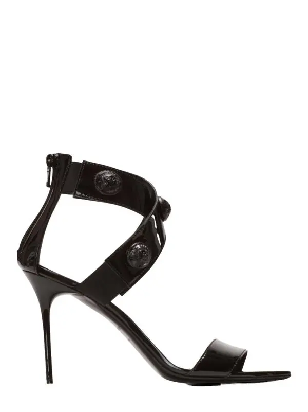 Balmain Alma Crisscross Strap Stiletto Sandals - Black