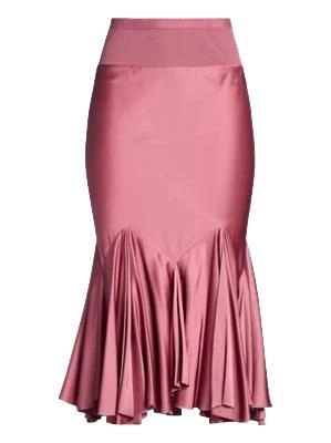 Rick Owens Solid-color Silk Flared Skirt - Pink