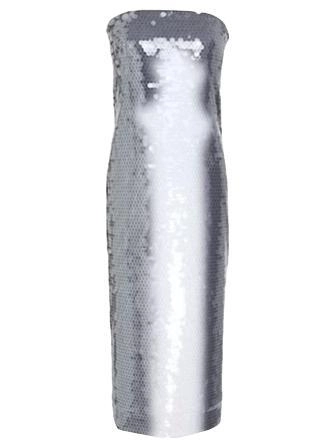 Sportmax Sequined Strapless Two-tone Dress - Gray
