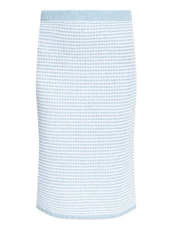 Tory Burch Cotton-blend Striped Midi Skirt - White