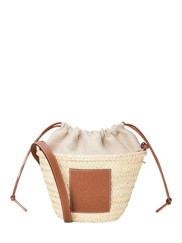 Loewe Anagram Patch Drawstring Bucket Bag - Nude