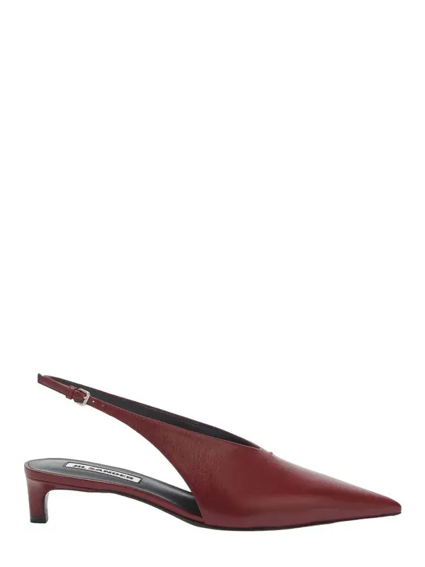 JIL SANDER Heeled Slingback Pumps - Capsicum Red