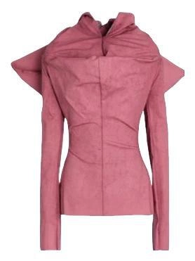 Rick Owens Solid Denim High Neck Top - Pink