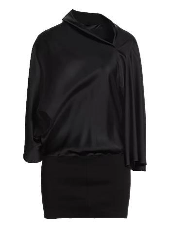 Rick Owens Satin Draped Neck Top - Black