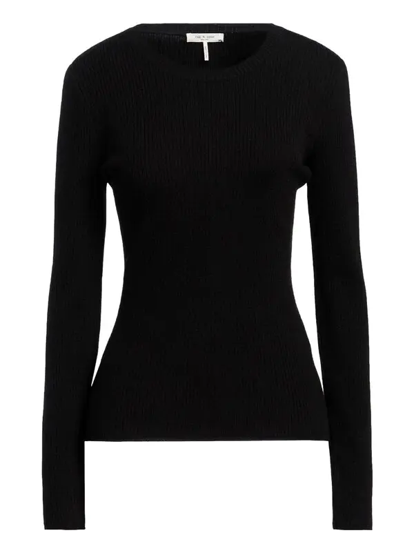 Rag & Bone Minimalist Solid Color Knit Top - Black