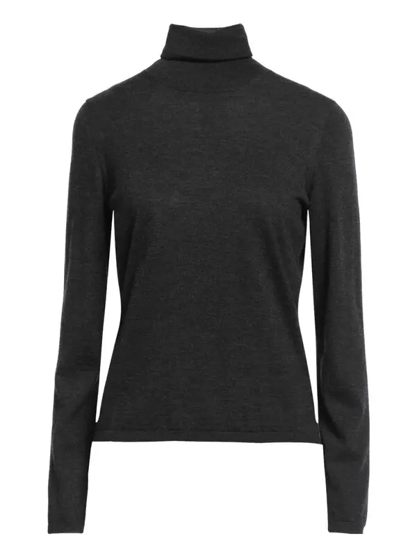 Max Mara Lightweight Turtleneck Cashmere Knit Sweater - Black