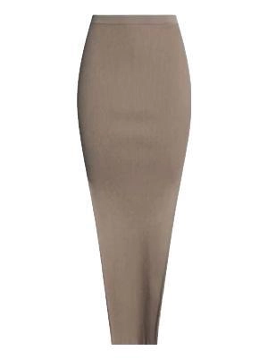 Rick Owens Simple Knitted Midi Skirt - Gray