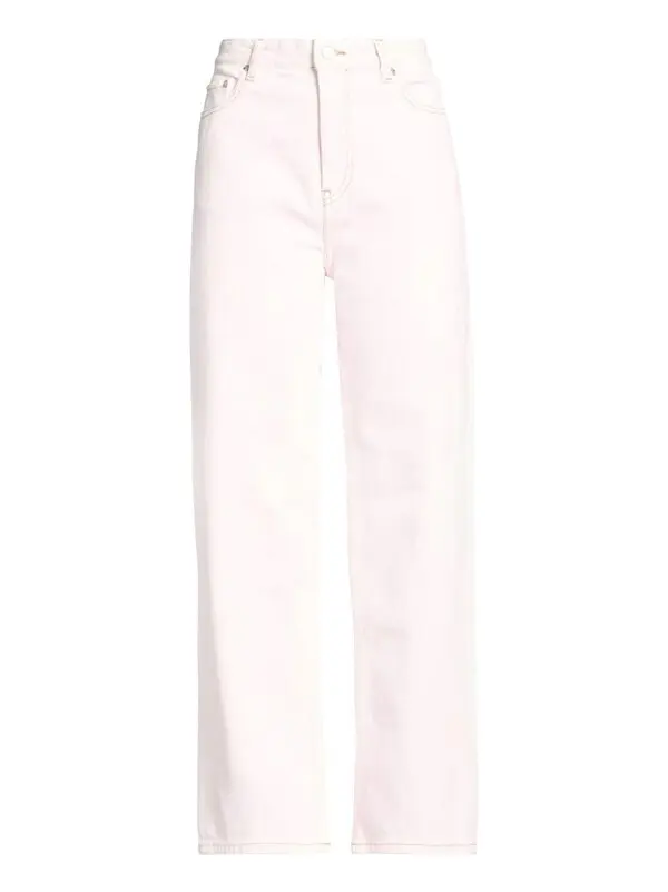 GANNI Straight-leg Pants With Tie-dye Design And Belt Buckle Detail - White