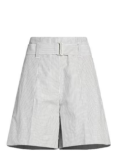 Brunello Cucinelli Striped Belted Twill Shorts - White