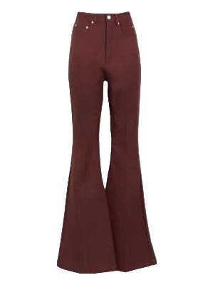 Rick Owens Solid-color Wool Flared Pants - Red