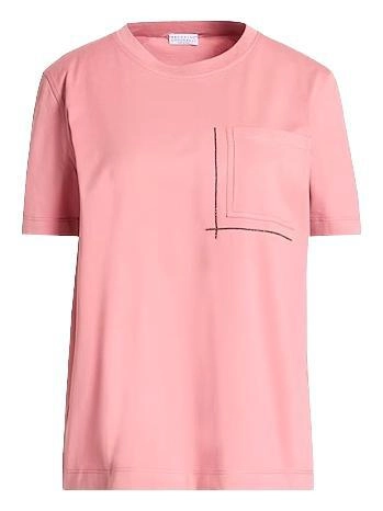 Brunello Cucinelli Crewneck Short-sleeve T-shirt With Appliqu - Pink