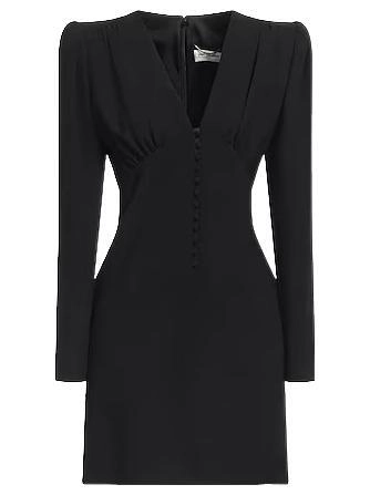 Saint Laurent Crepe Mini Dress - Black