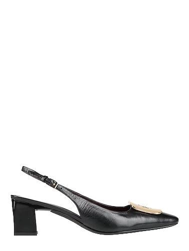 Tory Burch Leather Block Heel Mary Jane Slingbacks - Black