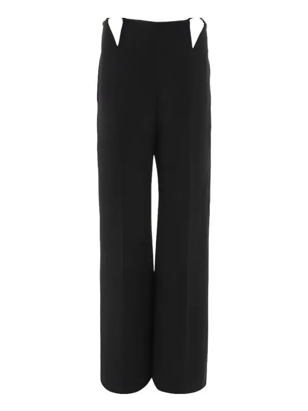 DION LEE V-wire Straight-leg Cut-out Trousers - Black