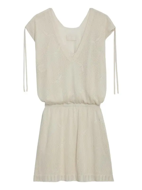 Zadig&Voltaire Alanis Crochet-knit Minidress With Cutout Wing Pattern - Ecru