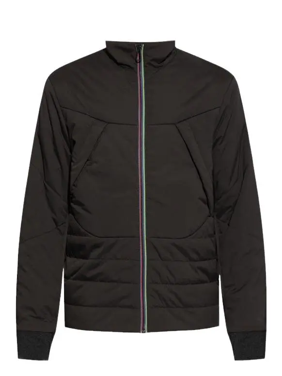 Paul Smith Mock-neck Padded Jacket With Logo Detail - Black