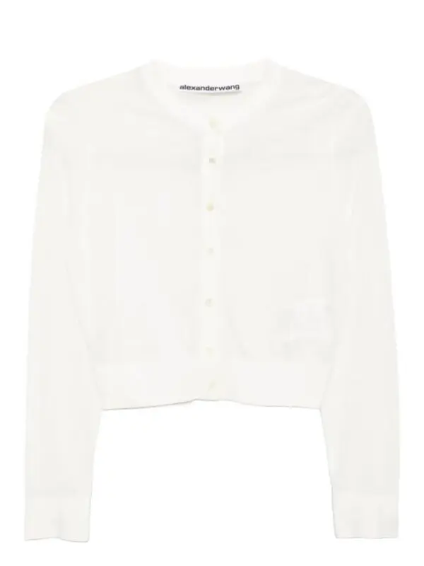 Alexander Wang Crystal-embellished Cropped Top - White