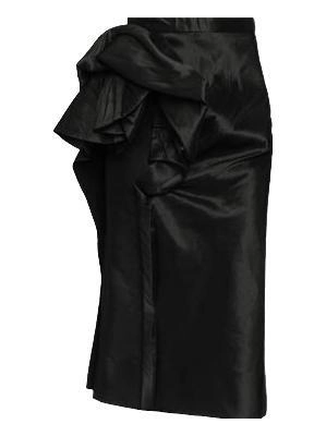 MAISON MARGIELA Midi Skirt With Draping - Black