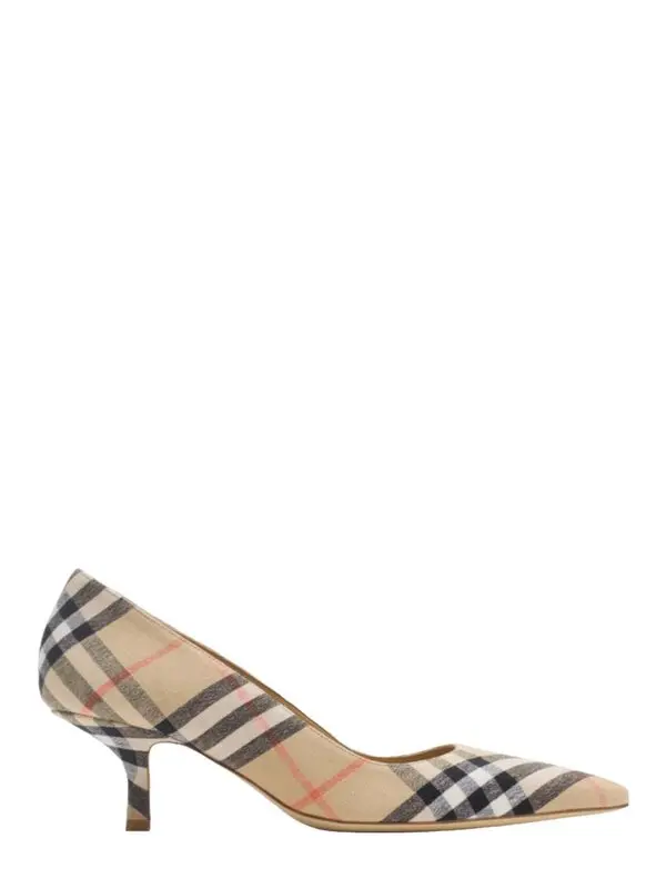 Burberry Check Dame Pumps - Sand