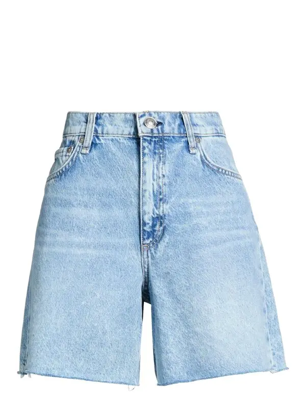 Rag & Bone Light Wash Denim Shorts - Blue
