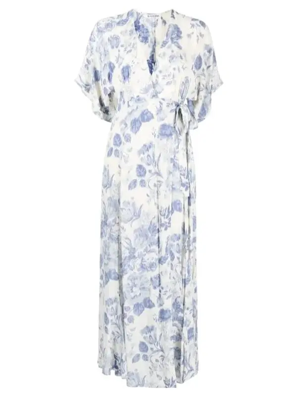 REFORMATION Winslow Floral-print Maxi Wrap Dress - White
