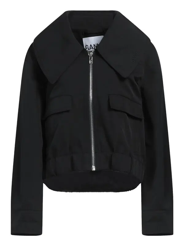 GANNI Simple Casual Coat - Black