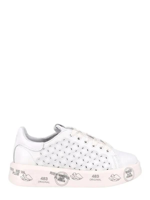 Premiata Logo Low-top Casual Sneakers - White