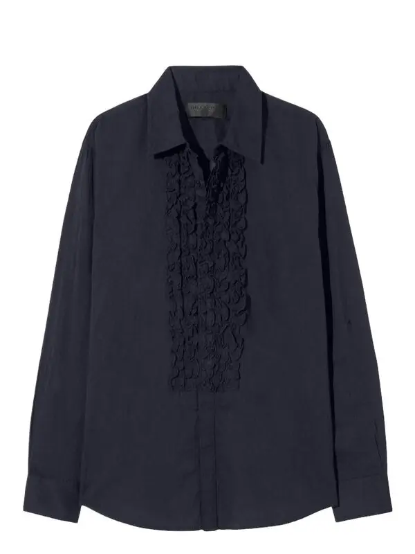 NILI LOTAN Nathael Ruffled Shirt - Black