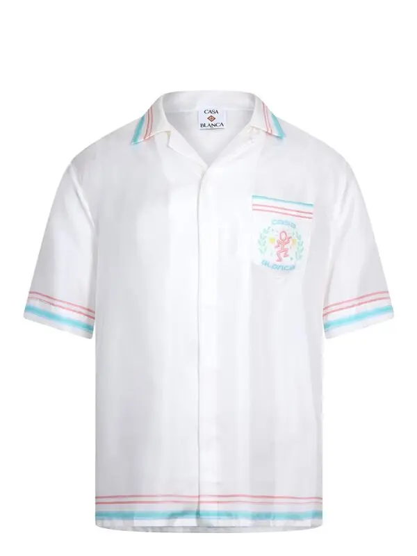 Casablanca Printed Short-sleeved Shirt - White