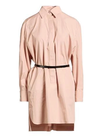 Max Mara Long Sleeve Shirt Dress With Belt - Nude