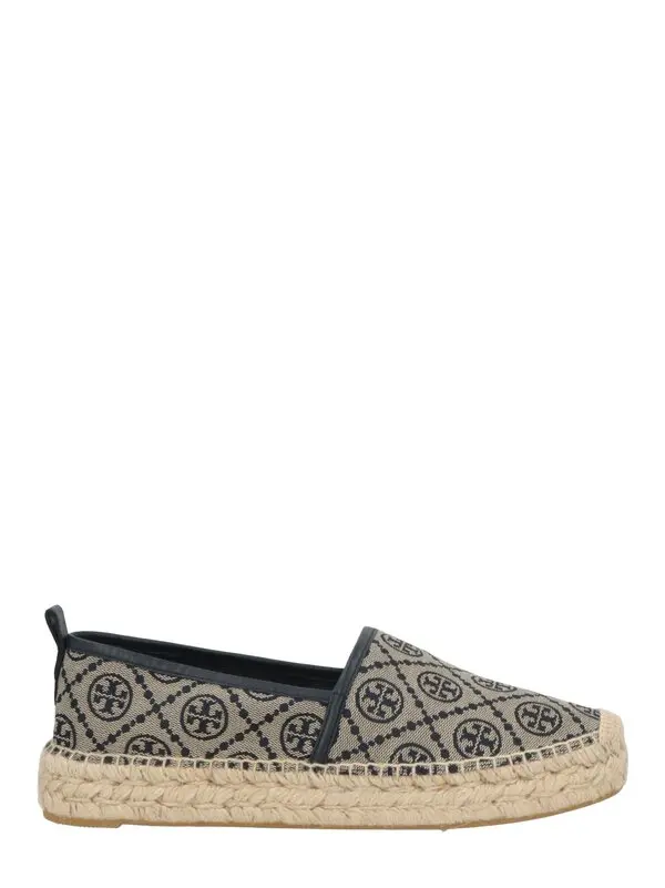 Tory Burch Canvas Espadrilles With Logo Print - Multicolor