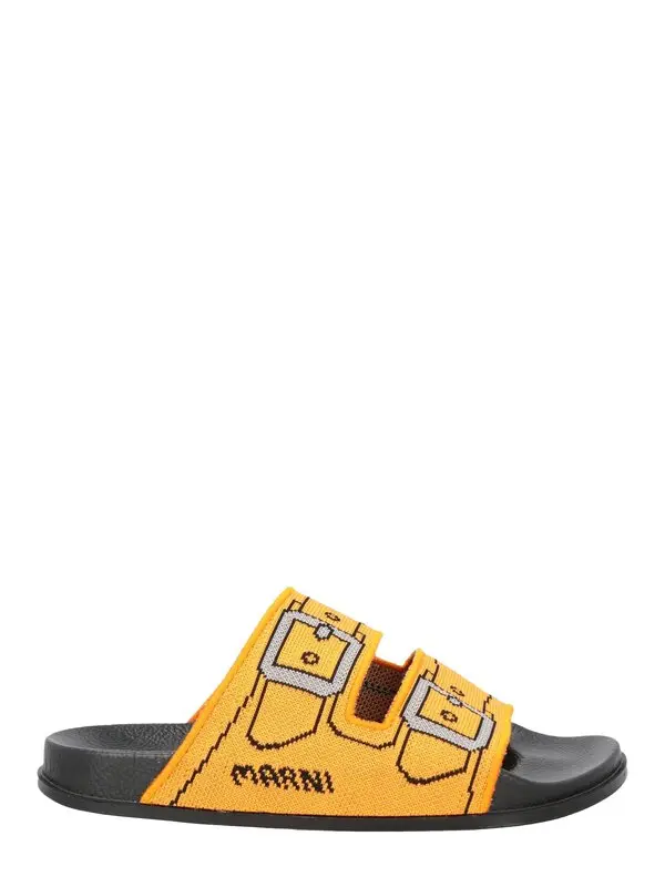 Marni Knitted Fabric Slip-on Sandals - Yellow