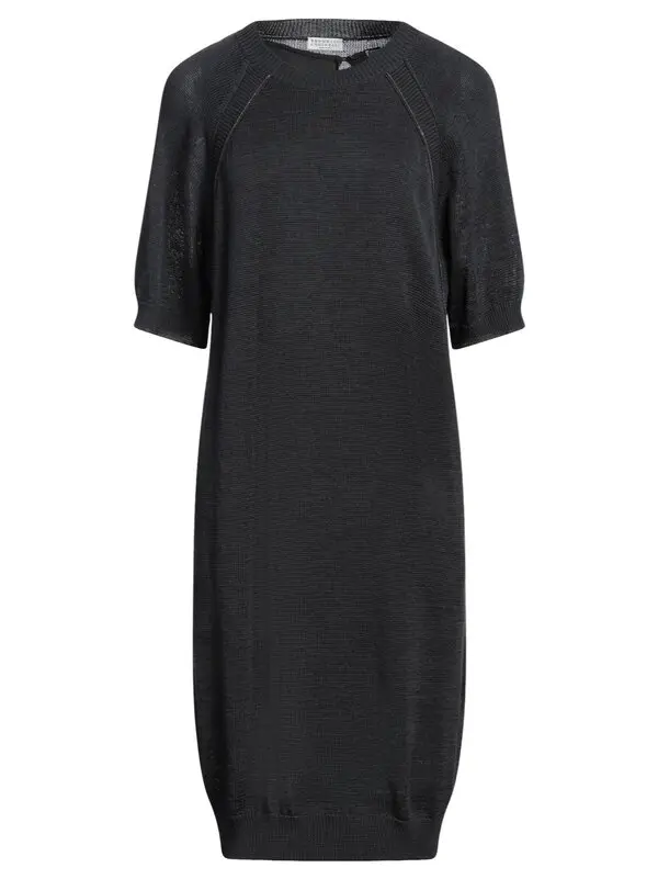 Brunello Cucinelli Midi Knit Dress - Black