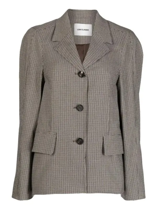 LOW CLASSIC Oversized Check Blazer - Gray