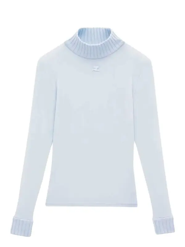 COURREGES Re-edition Second-skin High-neck Top - Sky Blue